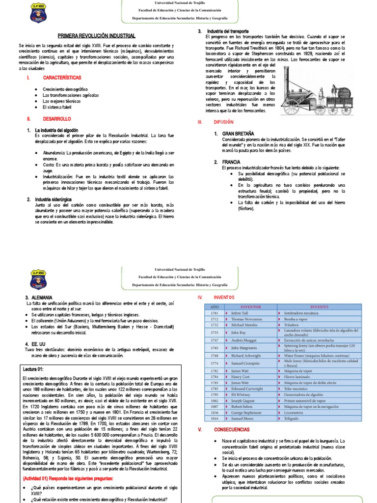 Primera Revolución Industrial: Claves y Efectos | PDF | Revolución ...
