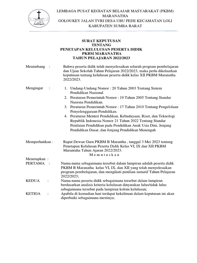 Profil Lulusan 2023 Paket A, B DAN C | PDF