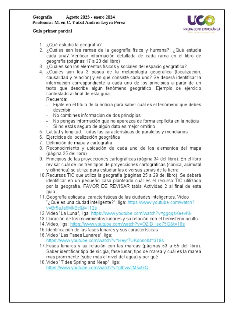 Guía 1P Geo 2023 | PDF | Cartografía | Atenas