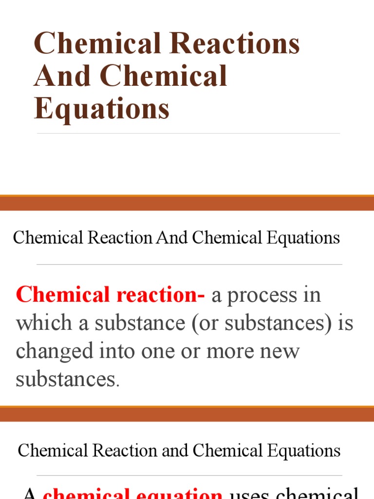 10. Chemical Reactions and Chemical Equations | PDF