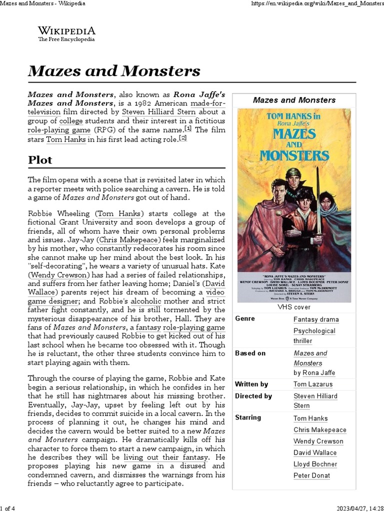 Mazes and Monsters | PDF