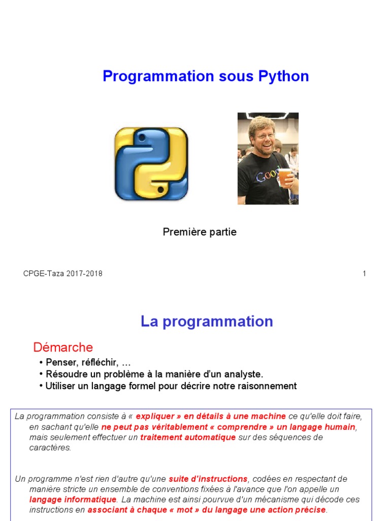 Support Python Webnew 2018 (Partie1) | PDF | Compilateur | Programmation