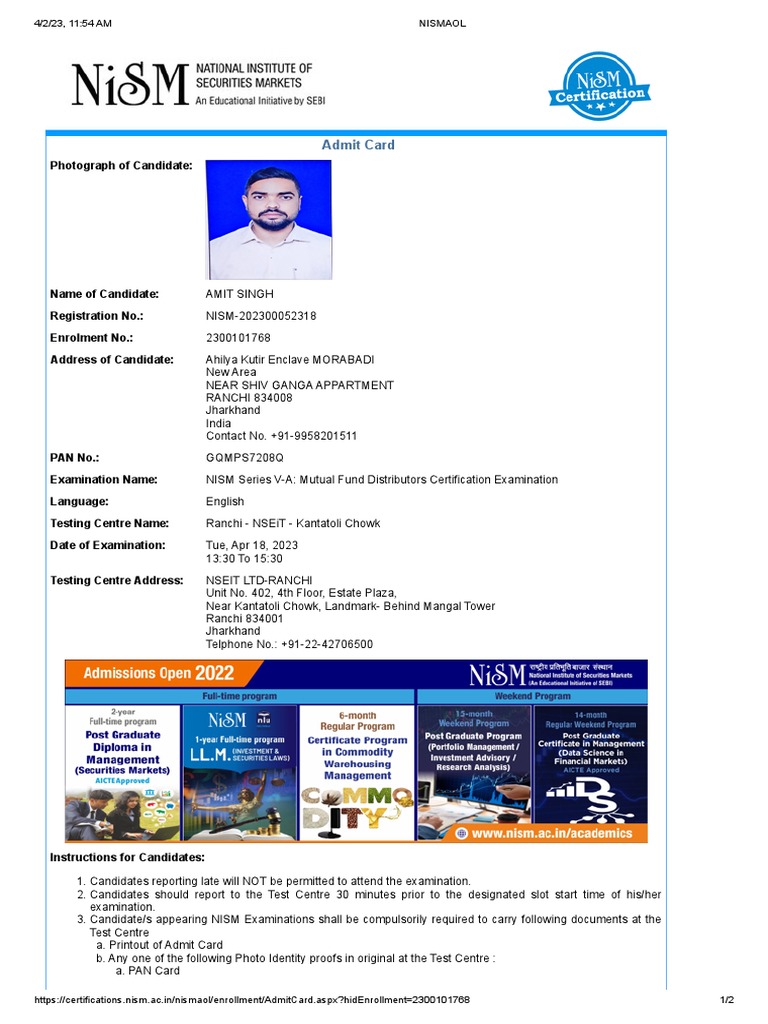 NISM VA Mutual Fund Short Notes | PDF | Computing