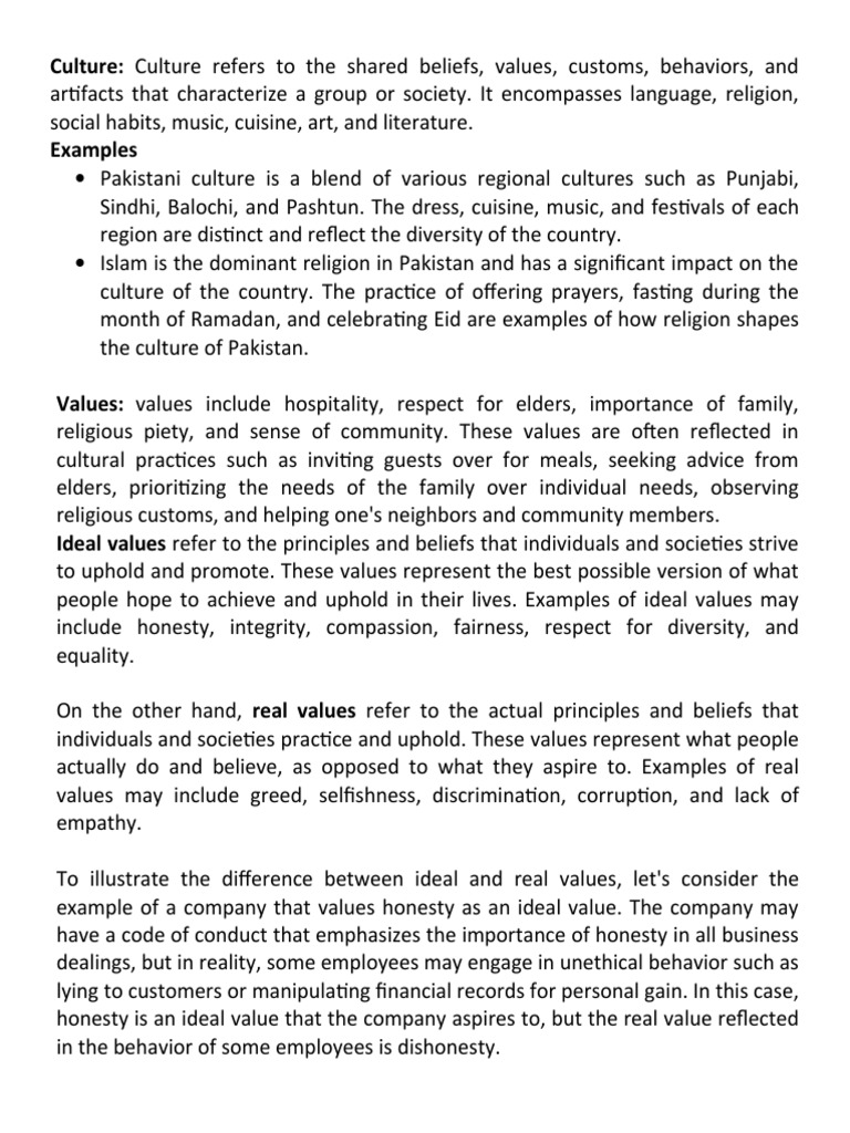 Understanding Culture and Values Explained | PDF | Social Science