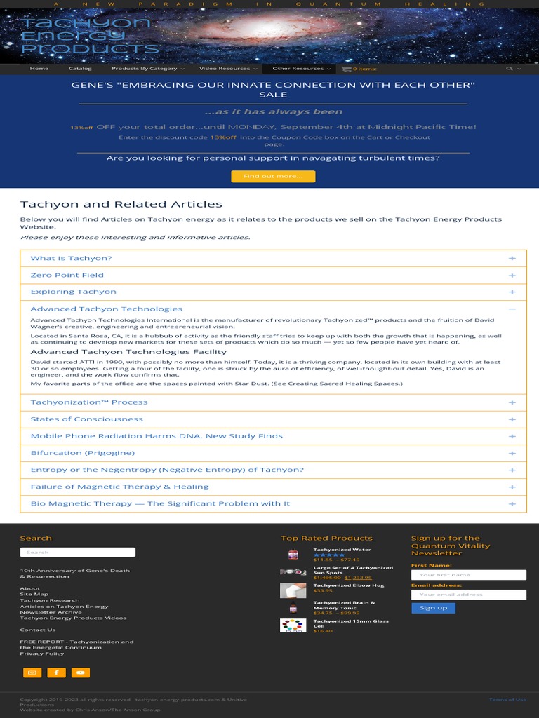 Articles on Tachyon Energy - Advanced Tachyon Technology | PDF