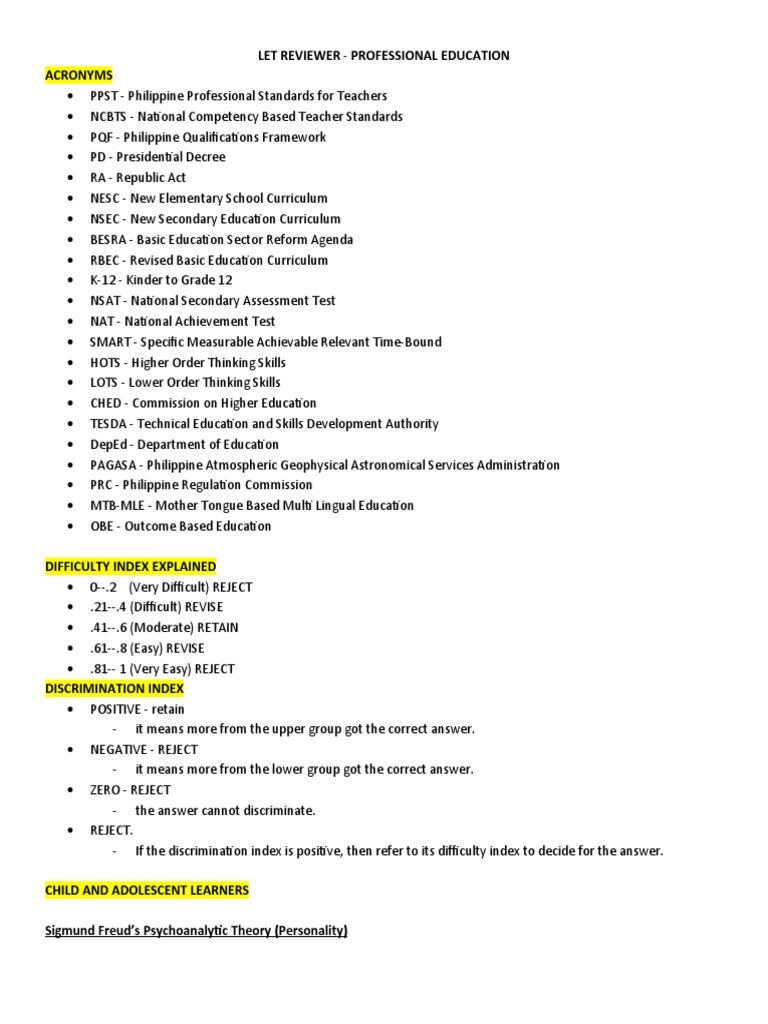 Let Reviewer - Profed | PDF | Schema (Psychology) | Learning Let Reviewer - Profed | PDF | Schema (Psychology) | Learning