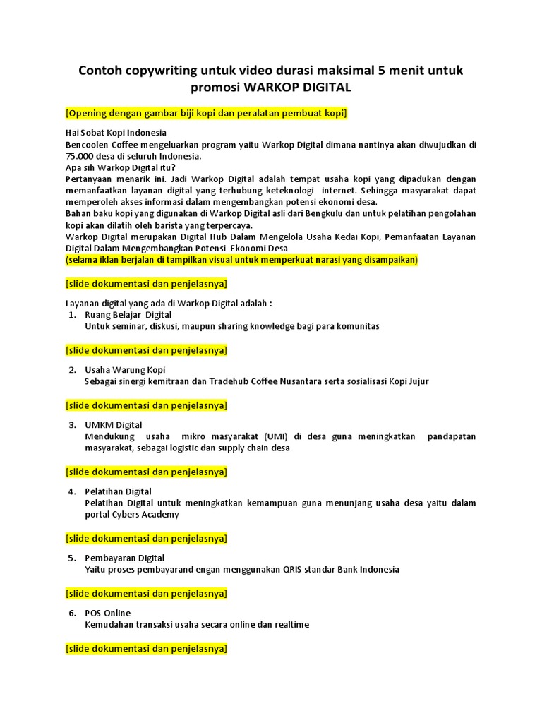 Warkop Digital: Kopi dan Teknologi Desa | PDF