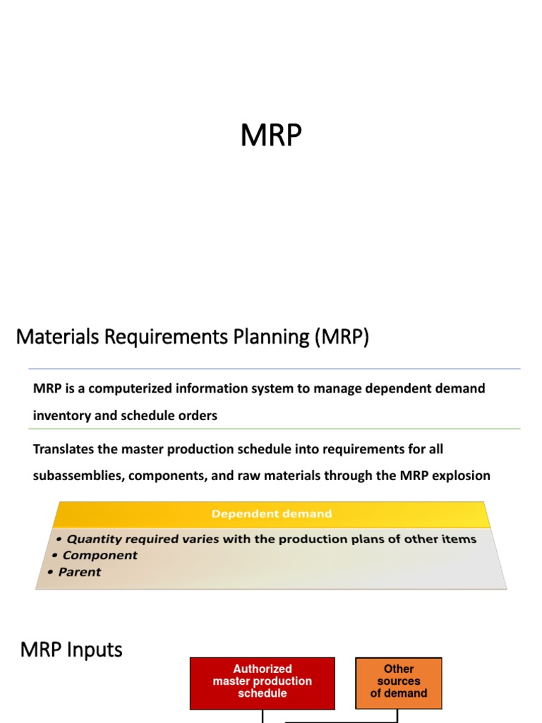 MRP | PDF | Business Process | Logistics
