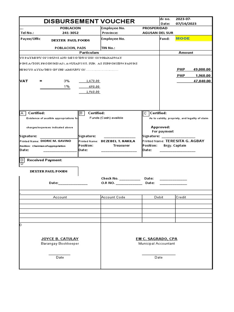 Barangay Supporting | PDF | Payments | Bookkeeping