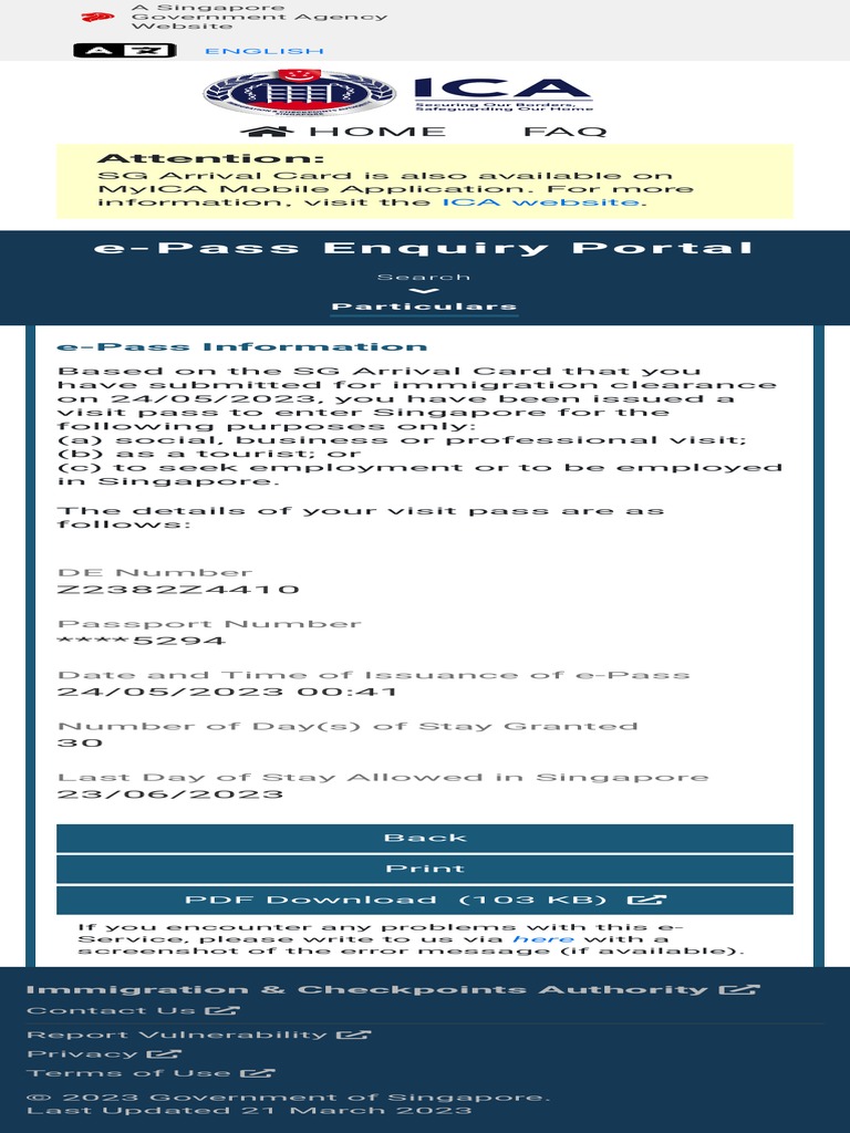 Ica Sg Arrival Card Pdf