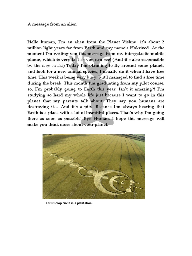 Alien's Message to Young Learners | PDF