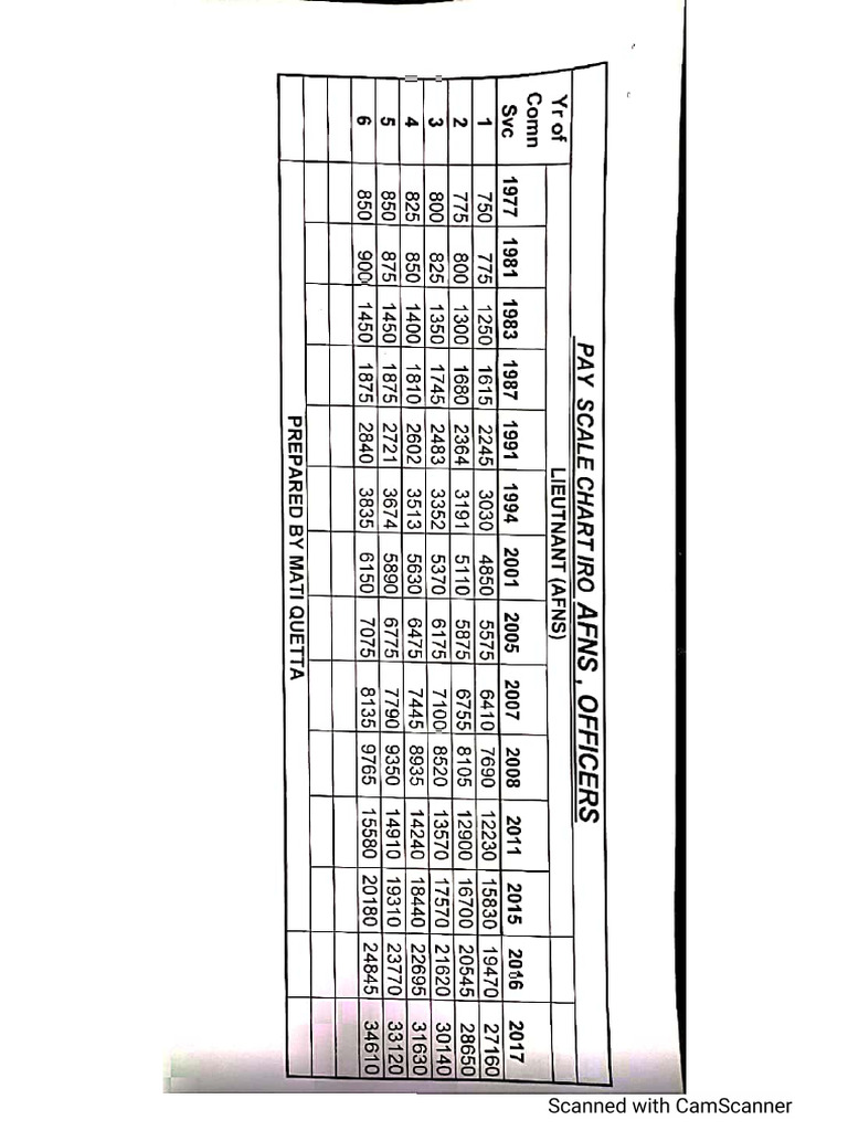 Pay Scale AFNS | PDF