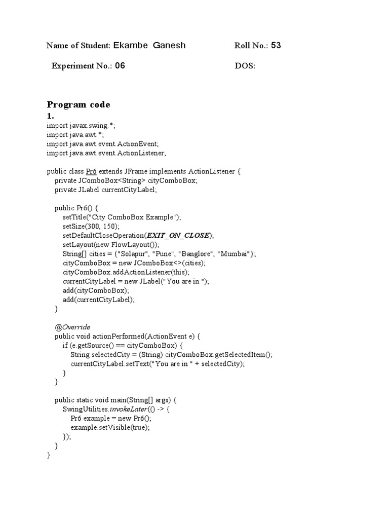 Ajp 6 | PDF | Graphical User Interfaces | Object (Computer Science)