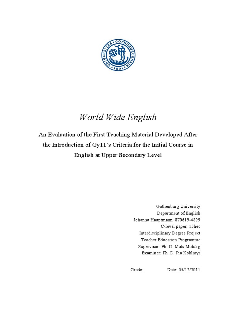World Wide English | PDF | Teachers | Curriculum