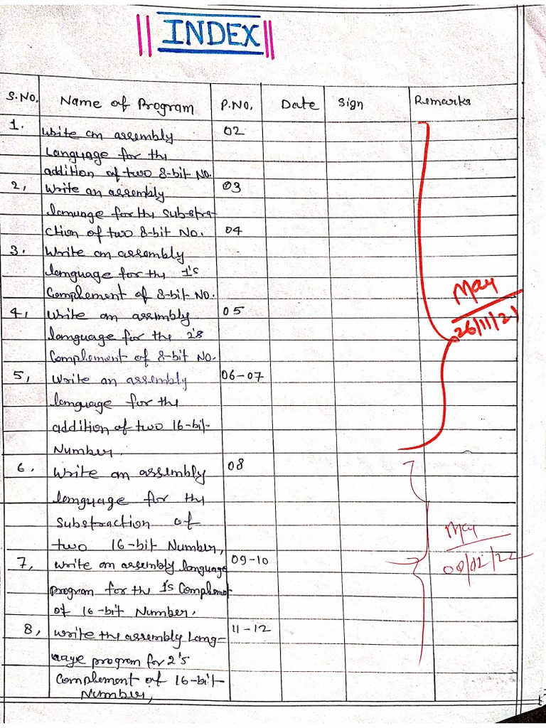 Microprocessor Practical File | PDF