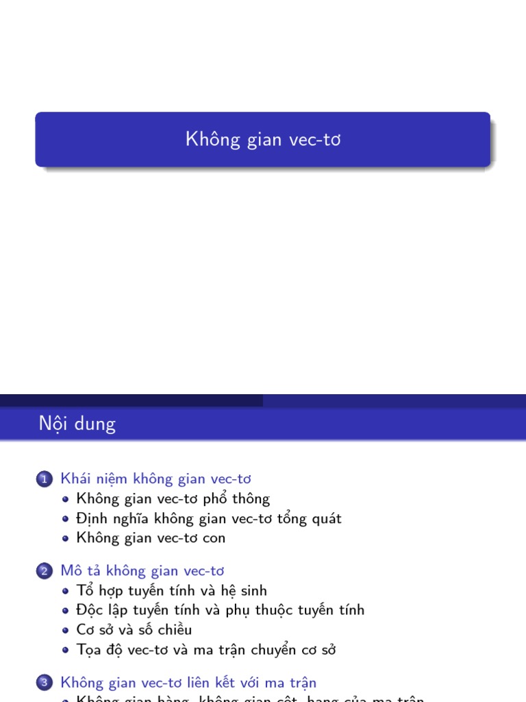 Không Gian Vecto | PDF