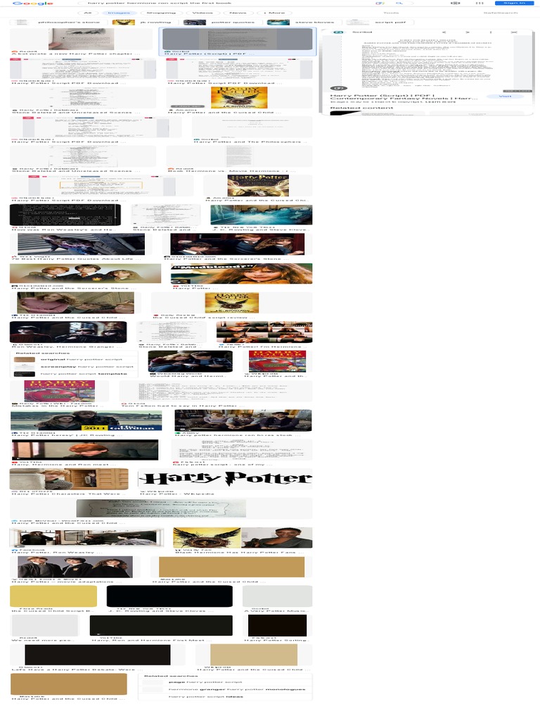 Harry Potter Hermione Ron Script The First Book - Google Search | PDF ...