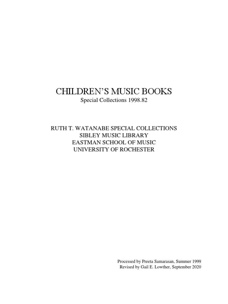 Childrens Music Books | PDF | Performing Arts