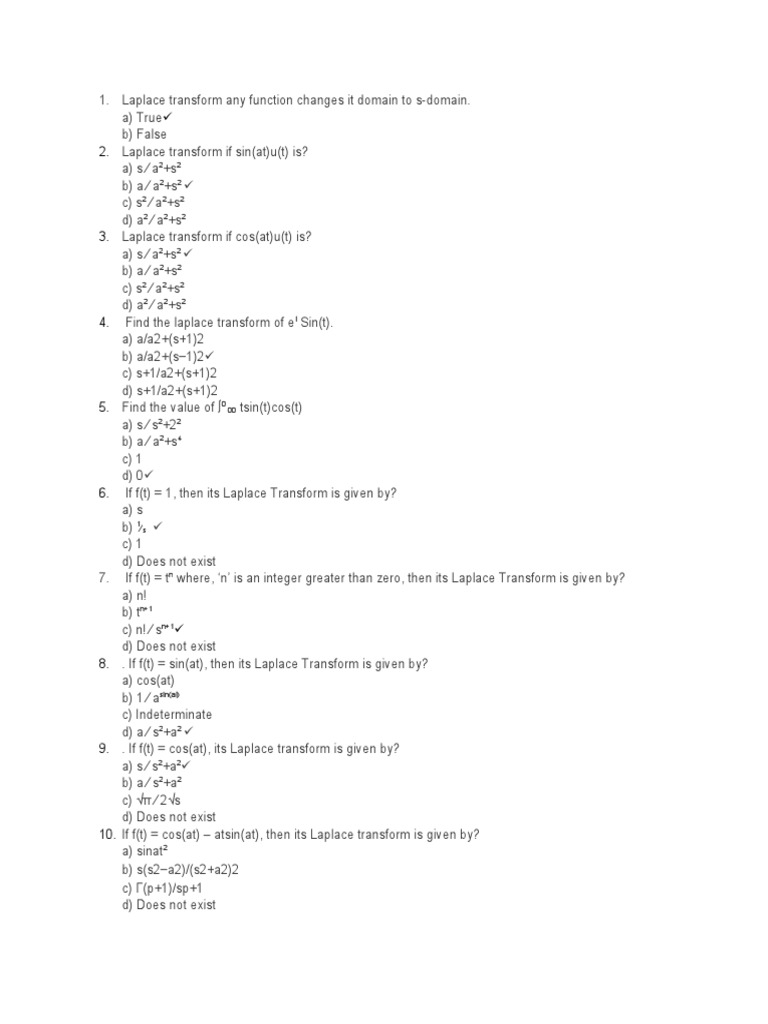 Maths Unit 3 MCQ | PDF | Convolution | Algebra