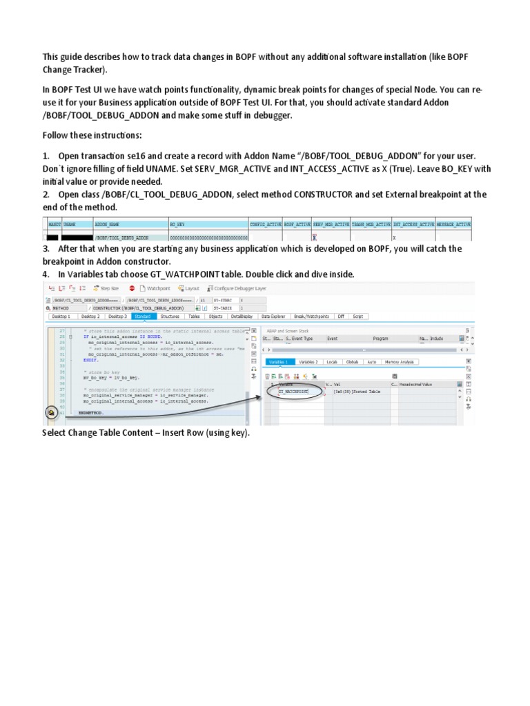 How To Track Data Changes in BOPF | PDF