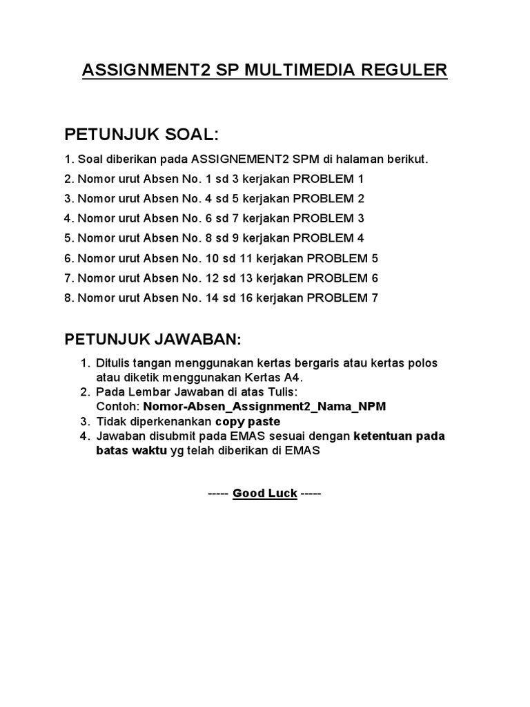 Assignment2 SP Multimedia Kelas Reguler | PDF | Teaching Methods & Materials