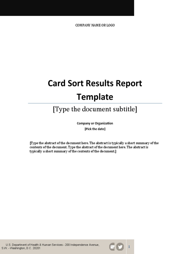 Report Template Card Sort Results | PDF | Usability | Information ...