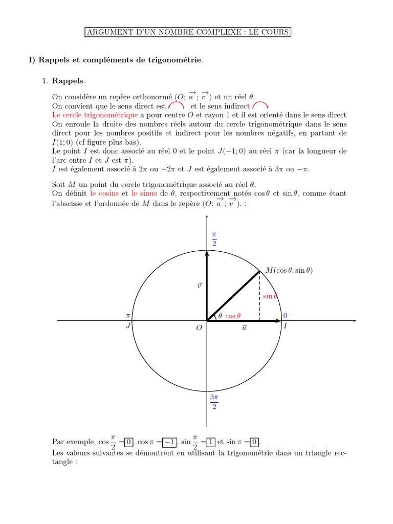 Argument Complexe - Cours | PDF