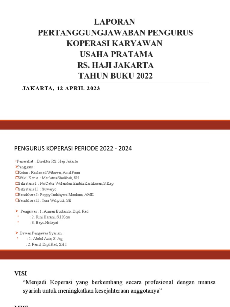 Presentasi Lpj Tahun 2022 120423 | PDF