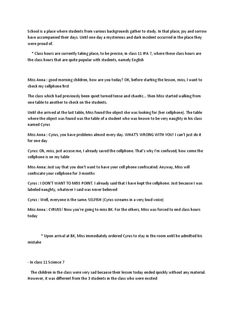 English Drama Script | PDF