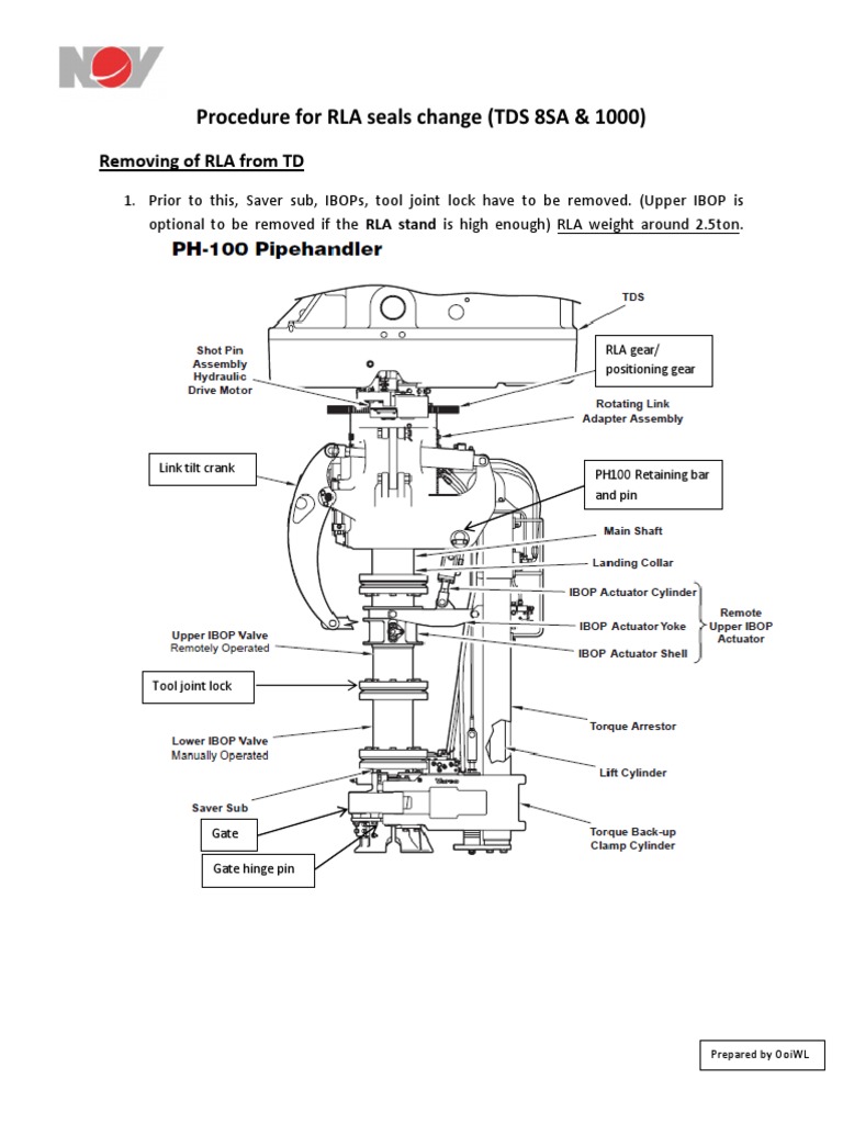 RLA Seal Change Procedure for TDS 8SA | PDF