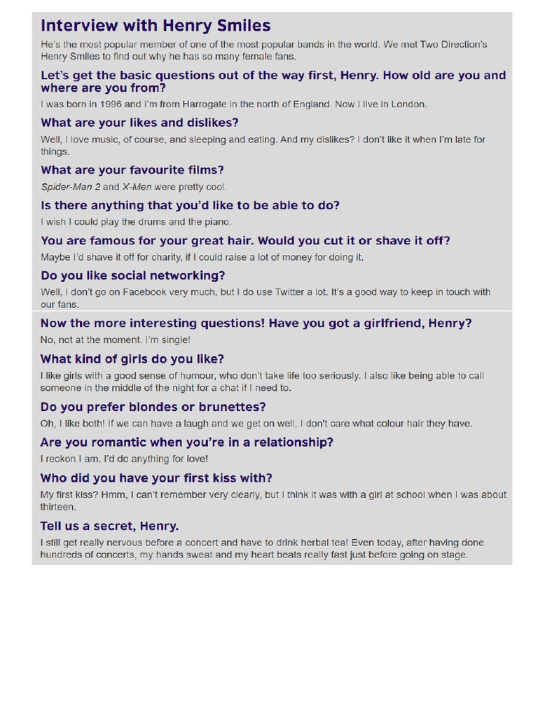 Interview With A Musician | PDF