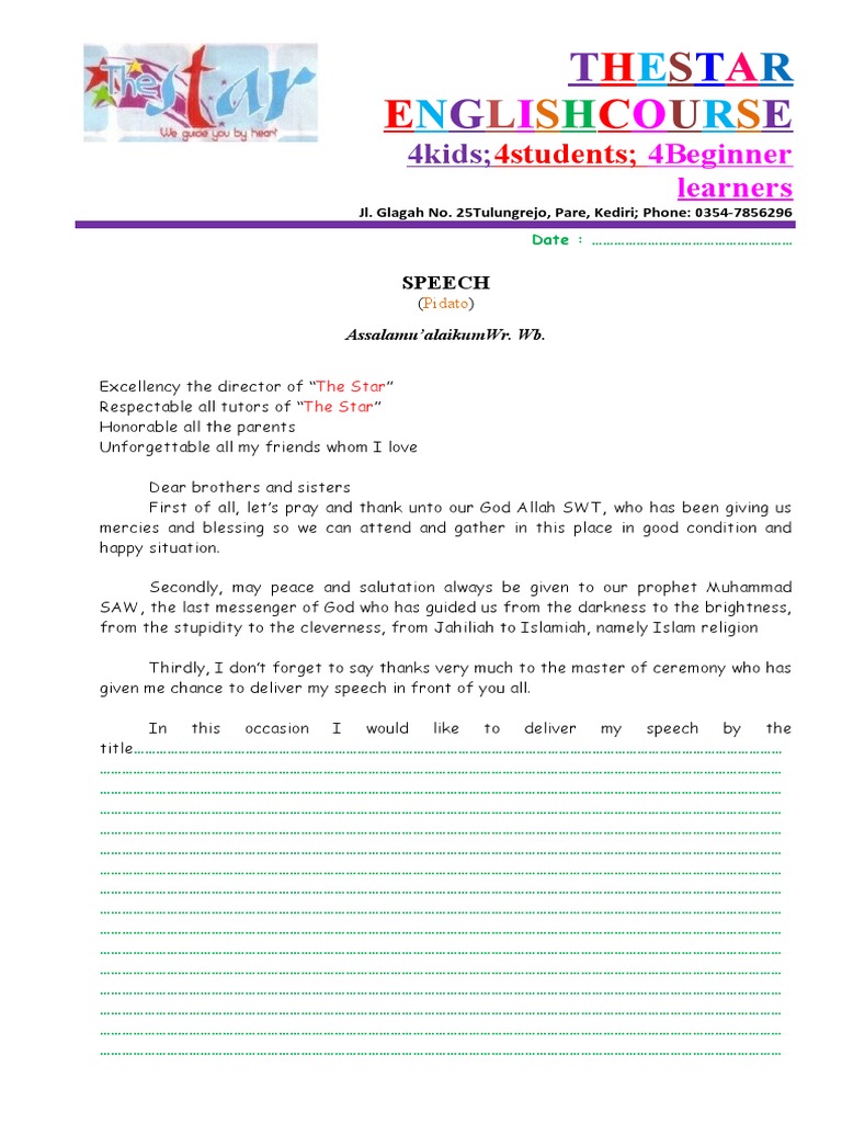 Speech | PDF | Prophets And Messengers In Islam | Islamic Belief And ...