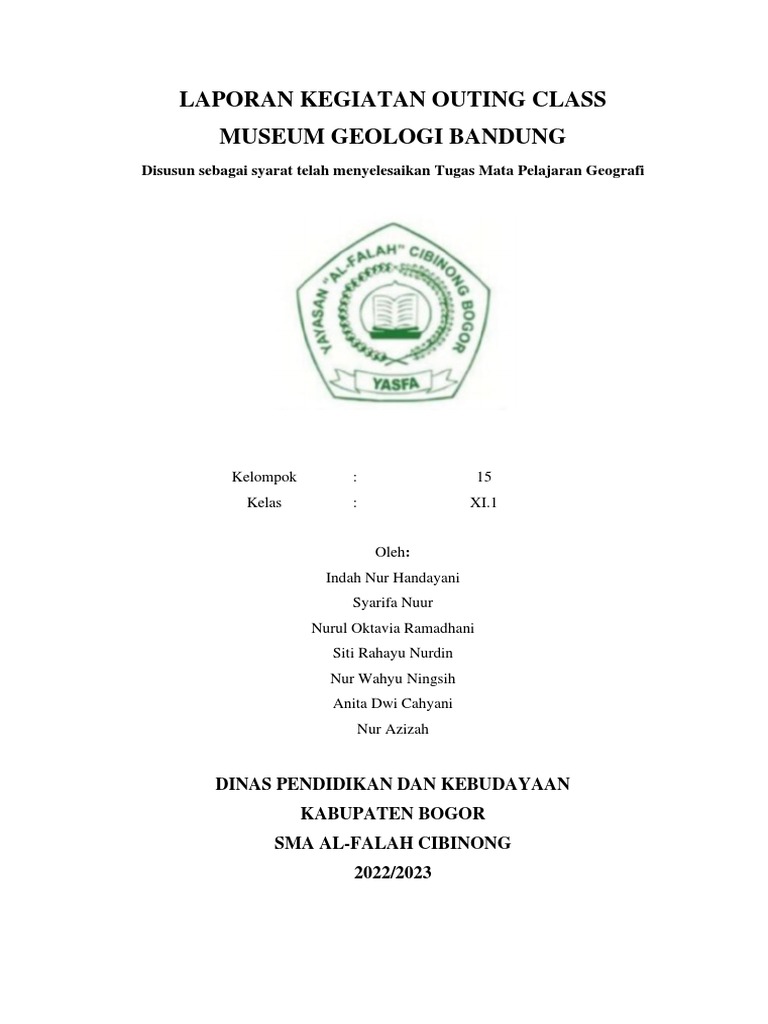 Laporan Kegiatan Outing Class - Kelompok 15 | PDF | Perjalanan
