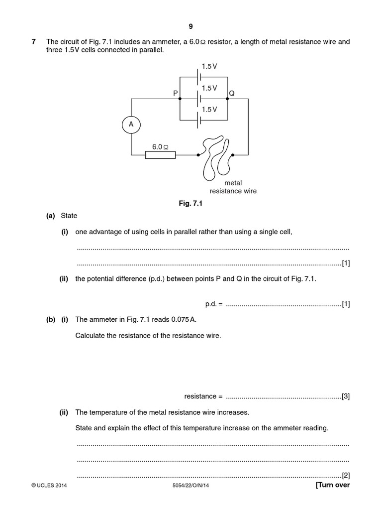 Current Electricity DC Circuits Electronics Past Papers | PDF | Voltage ...