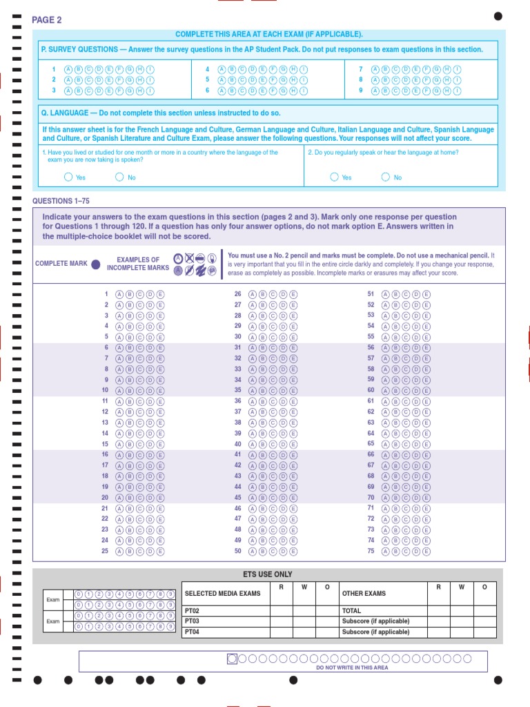 Answer sheet | PDF