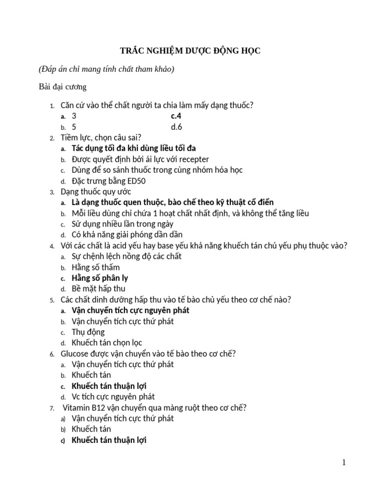 (123doc) - trac-nghiem-duoc-dong-hoc-đã chuyển đổi | PDF