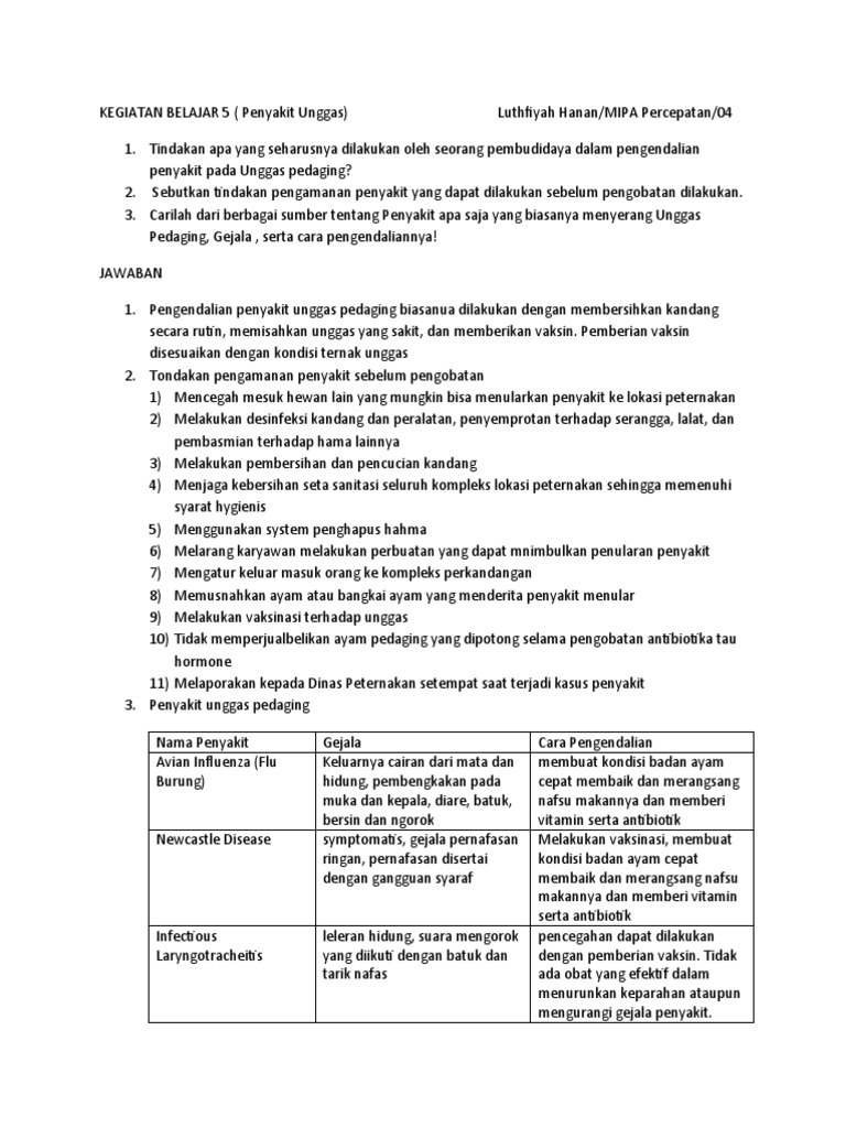 KB 5 Penyakit Unggas | PDF KB 5 Penyakit Unggas | PDF