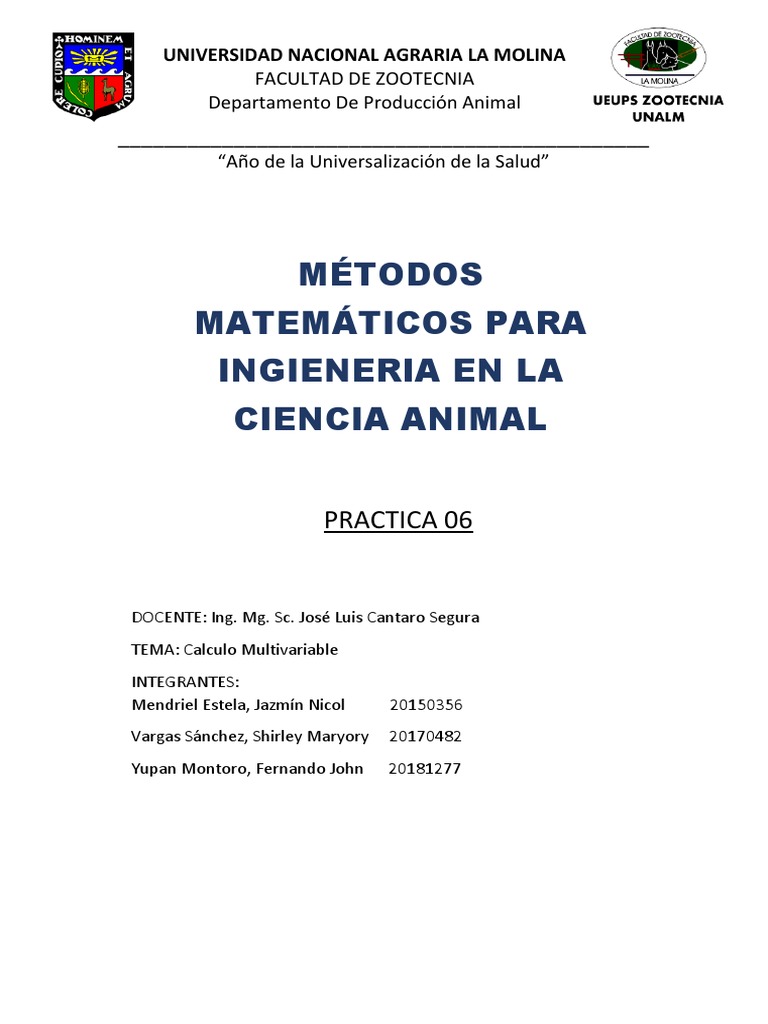 Multivariable INFORME 6 | PDF
