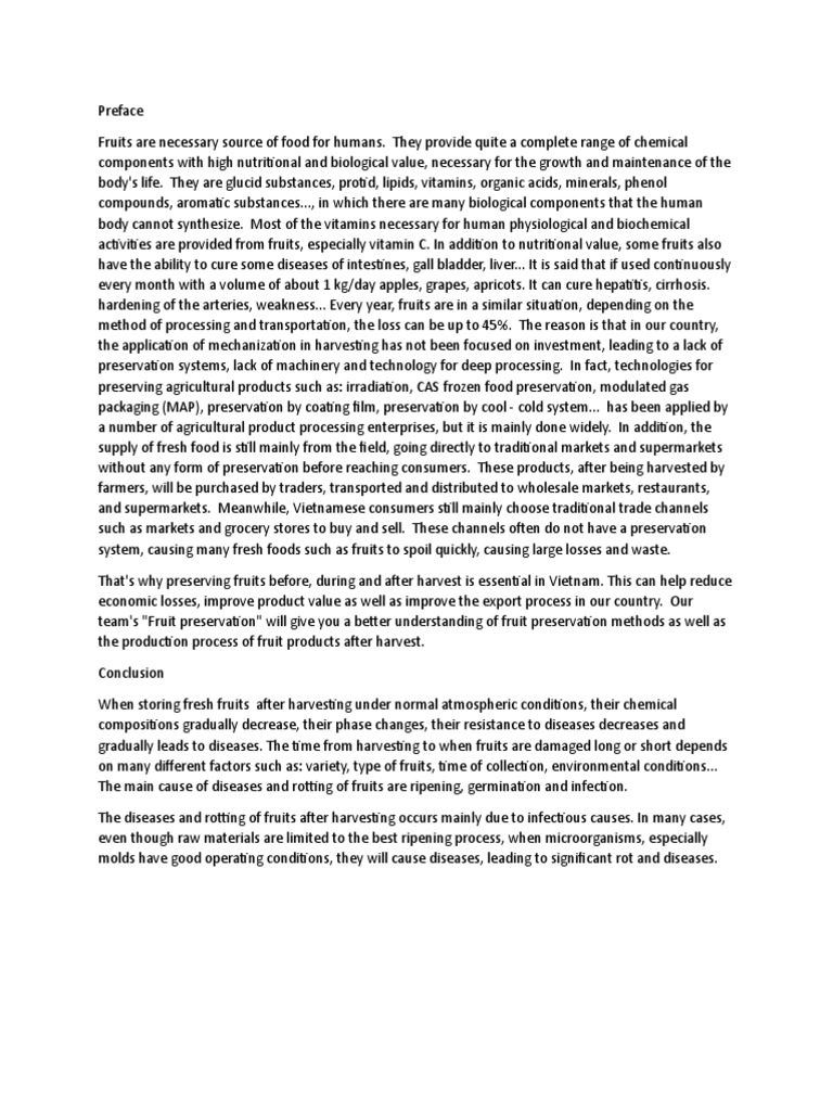 Conclusion | PDF | Food Preservation | Fruit