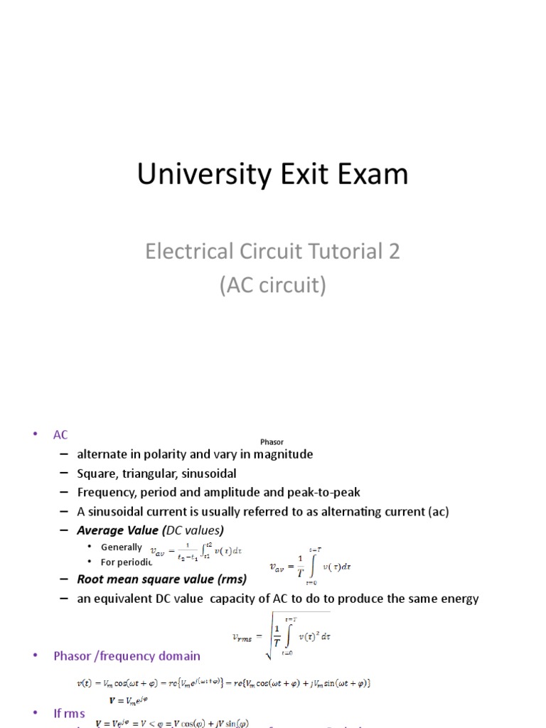 University Exit Exam Circuit Tutorial 2 | PDF | Physical Quantities | Computer Engineering