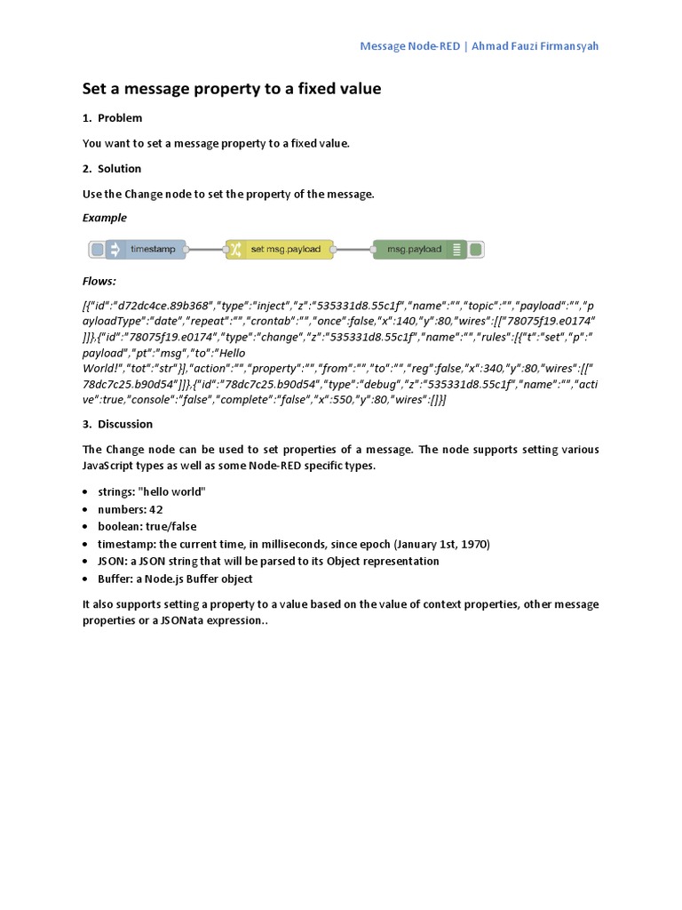 5 - Messages Node-RED | PDF | Json | Boolean Data Type