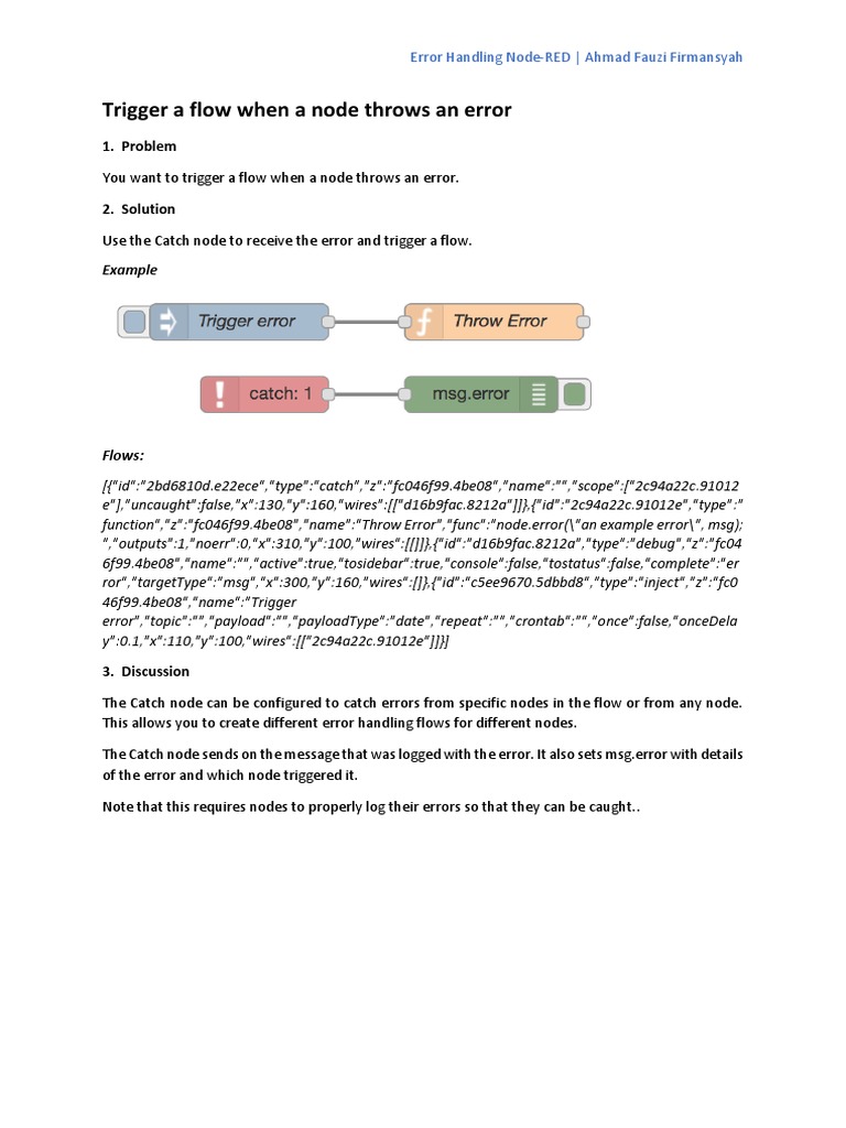 7 - Error Handling Node-RED | PDF | Computing | Computer Engineering 7 - Error Handling Node-RED | PDF | Computing | Computer Engineering