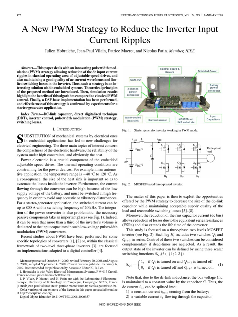 A New PWM Strategy to Reduce the Inverter Input | PDF