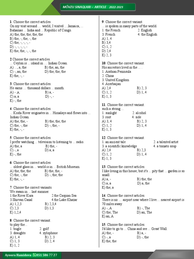 Movzu Sinaqlari Articles | PDF