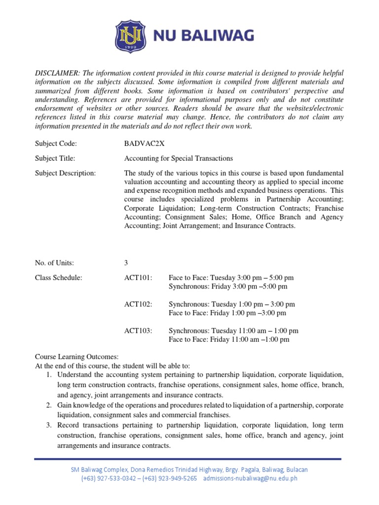 Course Materials BADVAC2X Week2 | PDF | Partnership | Information