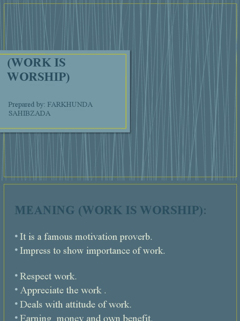 Work Is Worship) | PDF