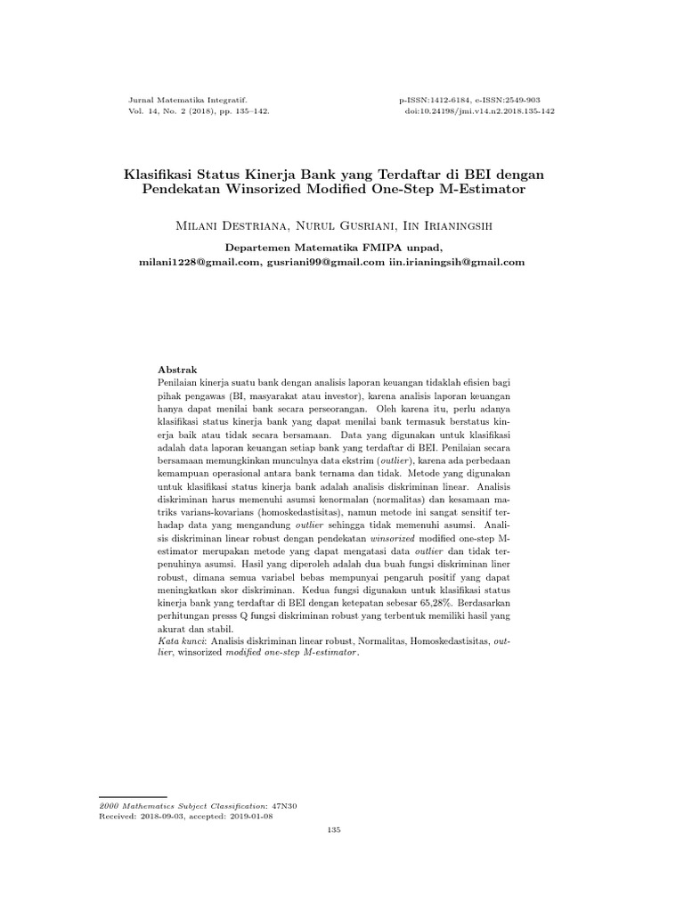 Asumsi Winsorized | PDF