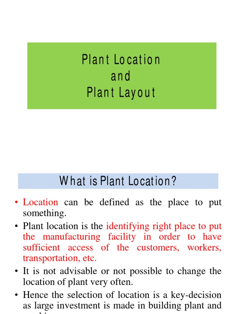 Plant Location and Layout Factors | PDF | Labour Economics | Mass ...