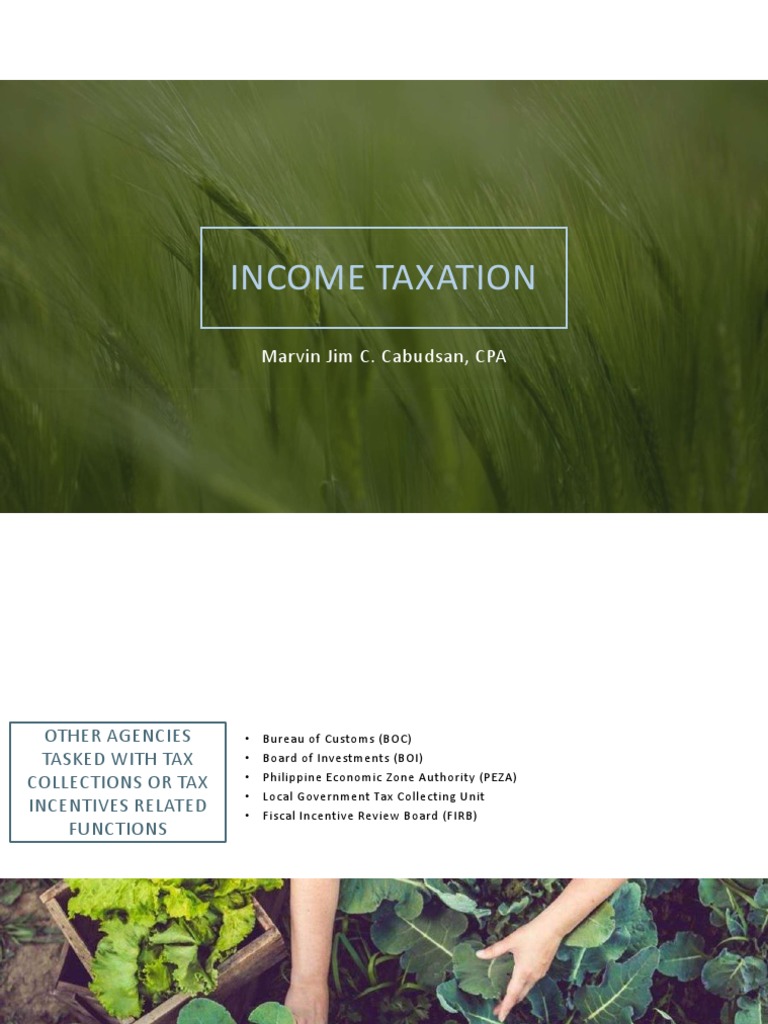 Chapter 3 and 4 - Intro To Income Taxation, Tax Schemes, Periods and ...