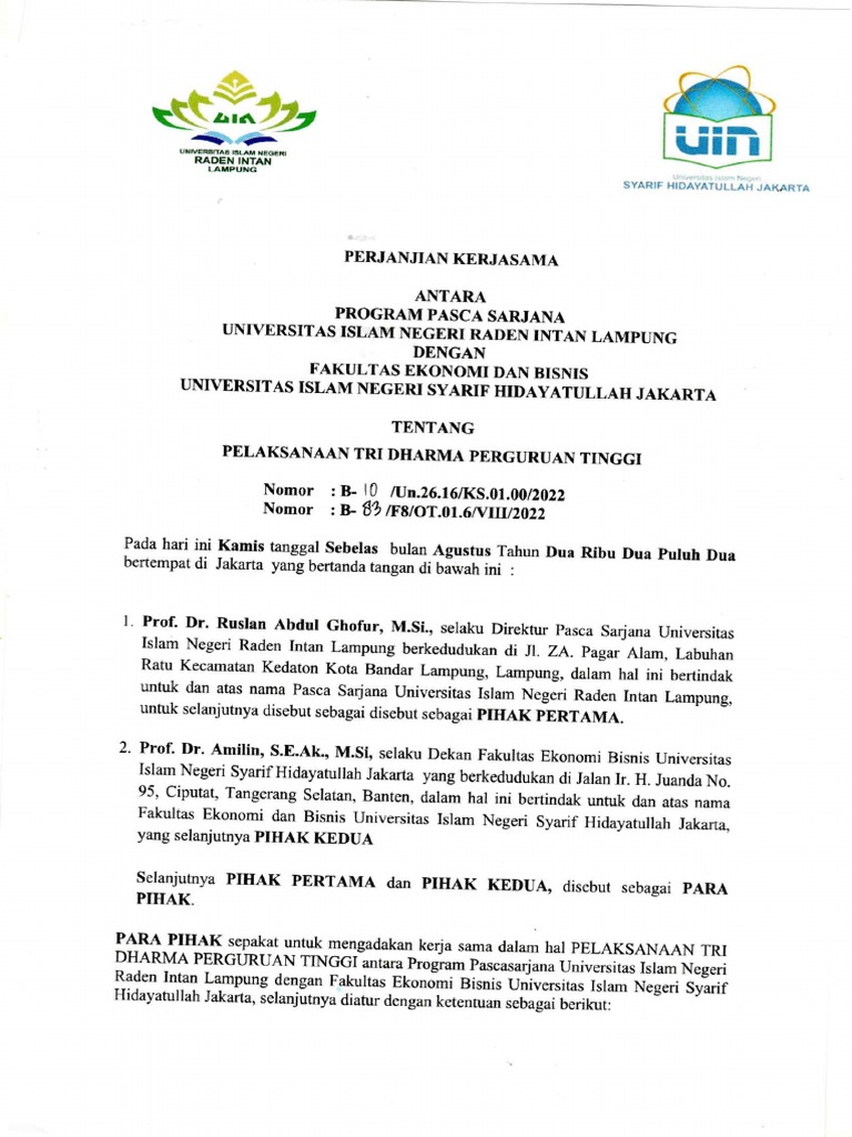PKS UIN RIL Dan UIN Syarif Hidayatullah Jakarta | PDF PKS UIN RIL Dan UIN Syarif Hidayatullah Jakarta | PDF